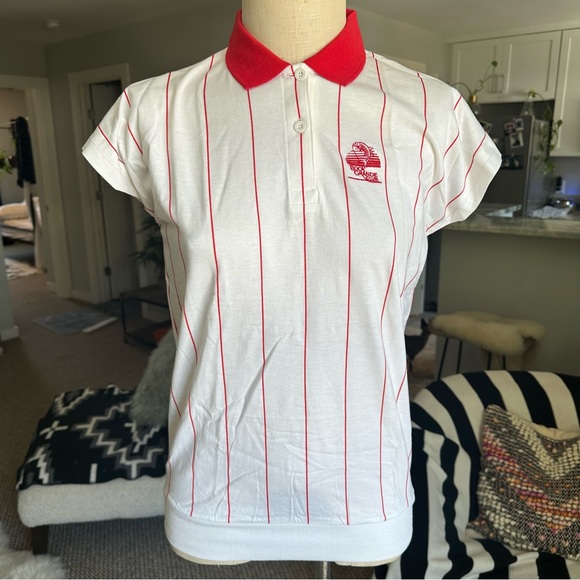 Boast | Tops | Vtg Boast 98s Polo White Red | Poshmark